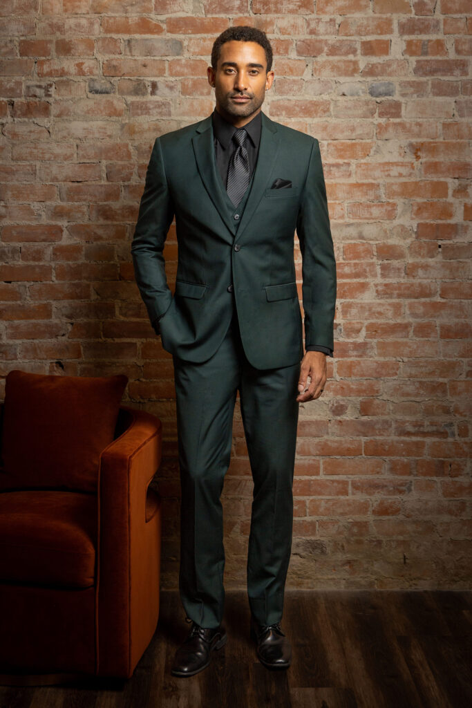Couture Hunter Green Suit Jacket & Pants - the Winona Wedding Planners